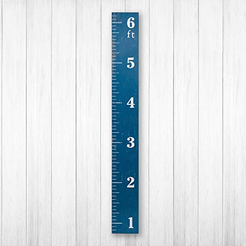 Creative Co-Op Growth Chart Ruler Wall Décor, 0.75" x 66.00", Blue