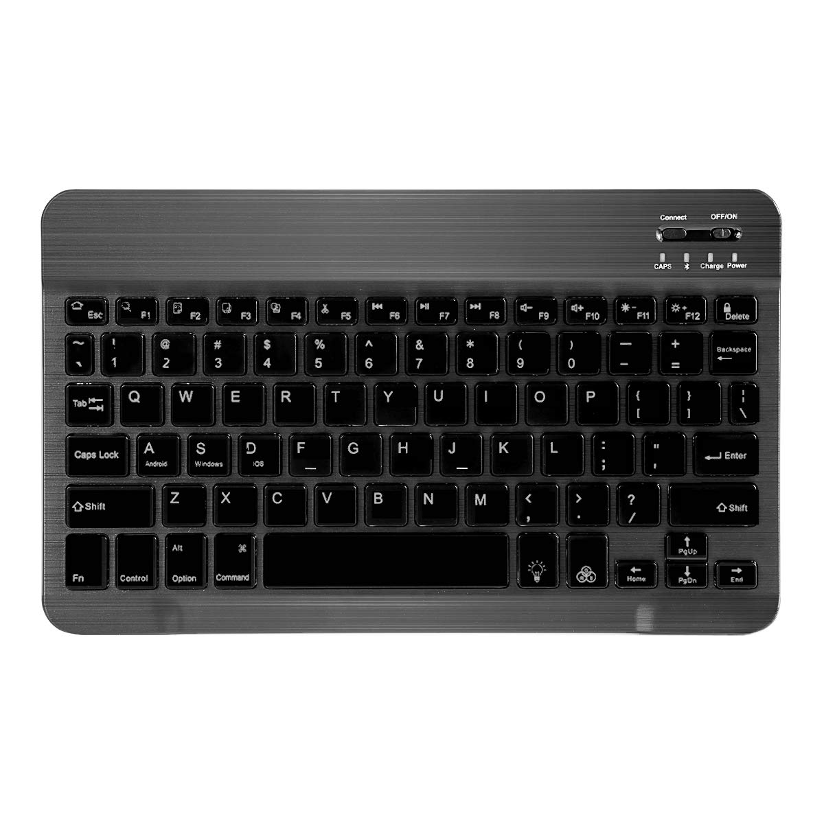 Coastacloud Ultra Slim Backlit Wireless Bluetooth Keyboard, Universal Portable 7-Colors Backlit Rechargeable Keyboard with Stand for iPhone Samsung iOS Android Windows Tablets Phones