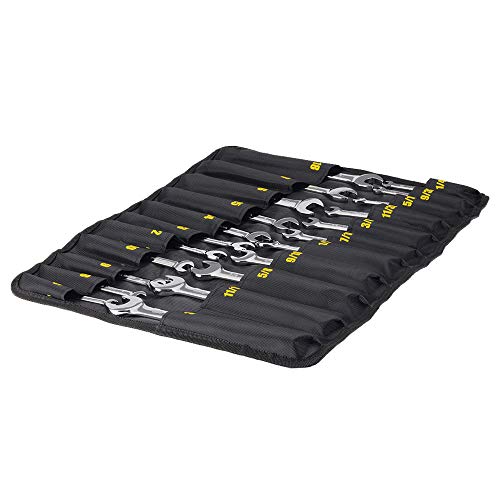 22-Piece Flex-Head Ratcheting Wrench Set,Metric & SAE Chrome Vanadium Steel Hand Combination Wrench Spanner with Portable Carrying Bag (Flex Head Ratchet Wrench)