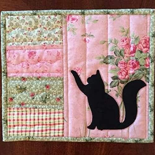 Cute Cat Pattern Sewing Template for Creating Chic Quilt Designs Clear Cat Shape Acrylic Quilting Templates Ruler Reusable DIY Quilting Supplies Sewing Accessories (B Middle)