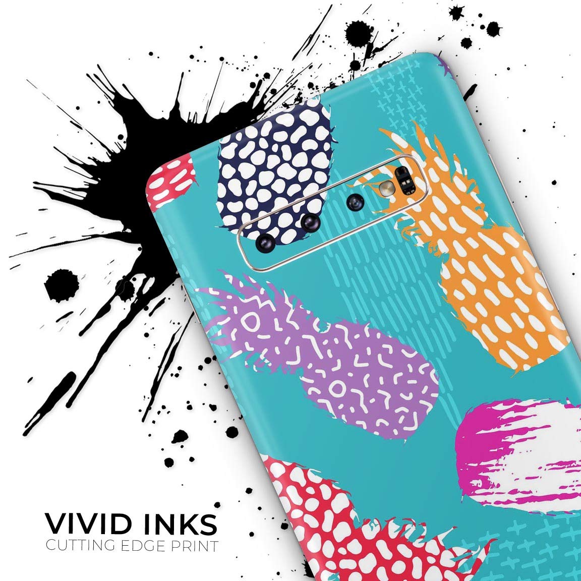 DesignSkinz Retro Summer Pineapple v1 Protective Vinyl Decal Wrap Skin Cover Compatible with The Samsung Galaxy S20 (Screen Trim & Back Glass Skin)