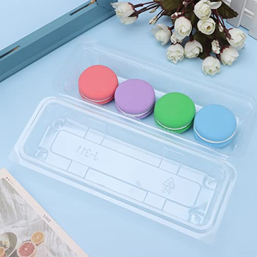 50 Pcs Transparent Cake Swiss Roll Container Food Container for Baking Plastic Containers with Lids 8.66 x 3.35 x 1.97β Clear Cake Container Disposable to Go Box for Restaurants Delivery Takeout