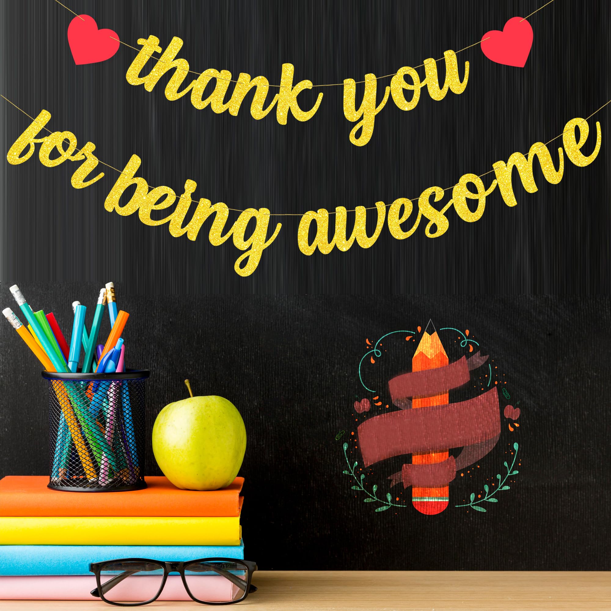 VILIFEVER Thank You for Being Awesome Banner for Graduation Retirement Going Away Party Decorations, Appreciation Decorations for Employee Teacher Nurse Volunteer, Pre-Strung, No DIY