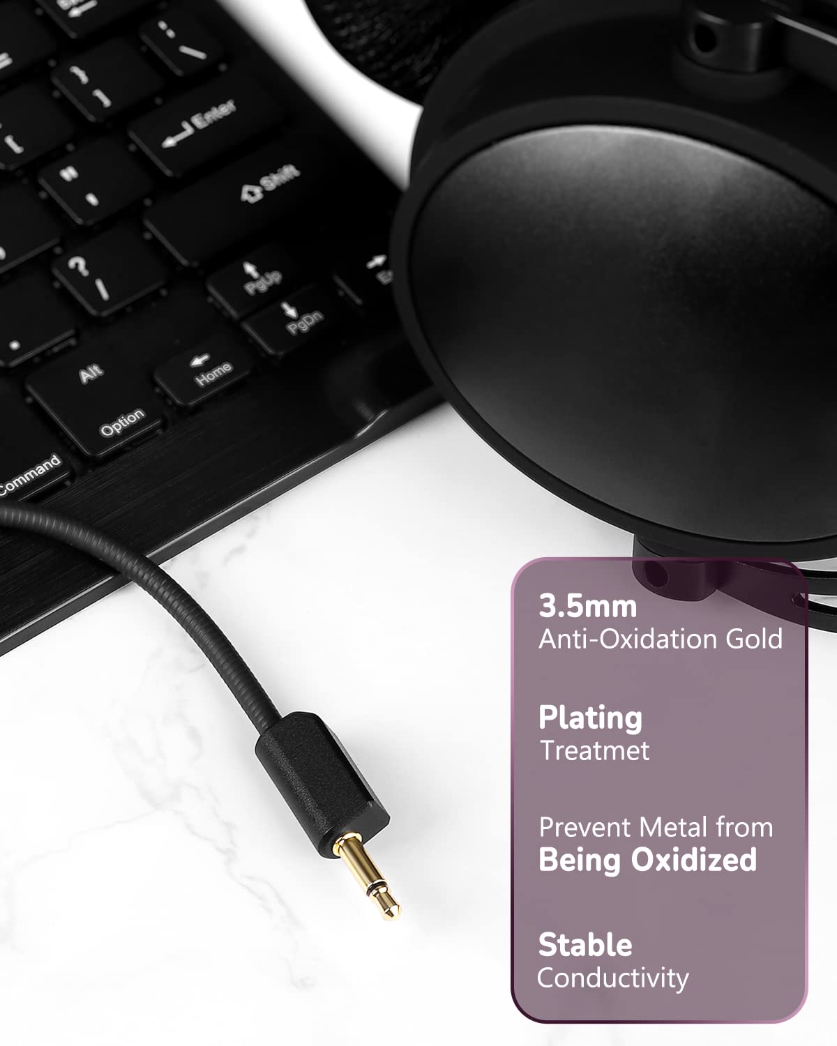 AKKE BlackShark V2 Mic Replacement 3.5mm Jack Detachable Microphone Boom Noise Cancelling Compatible for Razer BlackShark V2,V2 Pro, Gaming Headsets