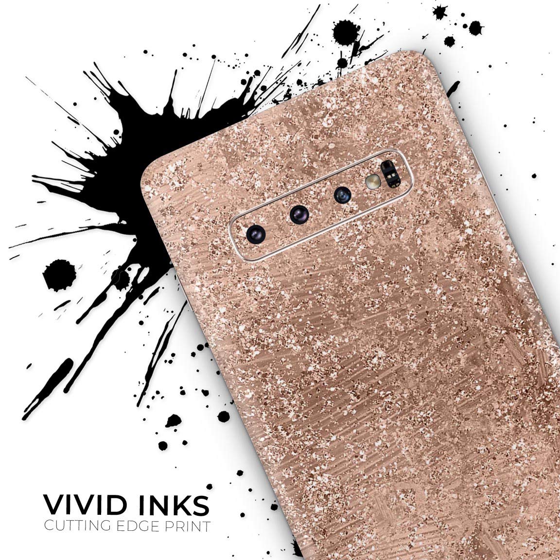 DesignSkinz Rose Gold Scratched Protective Vinyl Decal Wrap Skin Cover Compatible with The Samsung Galaxy S20 (Screen Trim & Back Glass Skin)