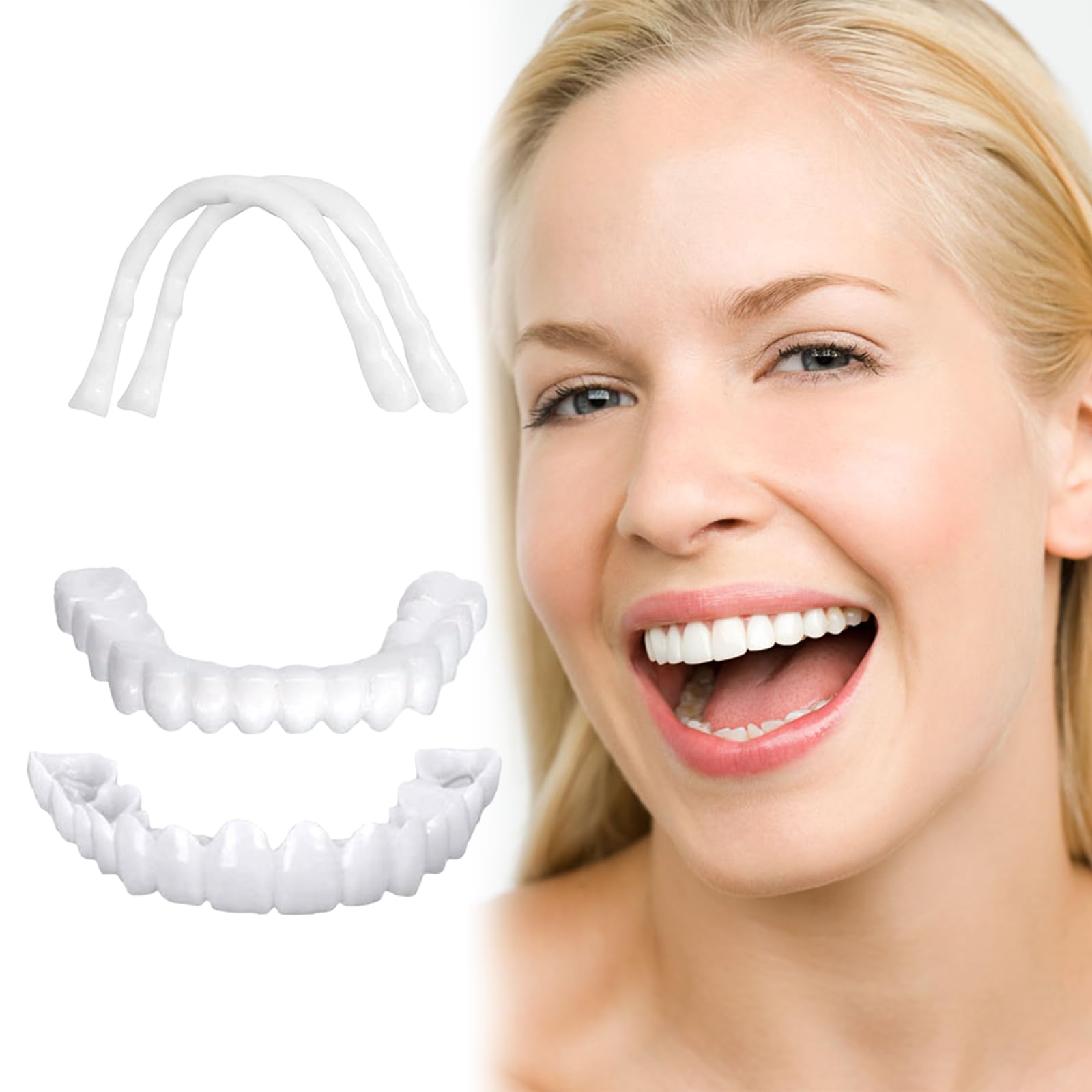 2 PCS Temporary dentures with Veneer for Both Men and Women, Covering Imperfect Teeth,Nature and Comfortable Veneers to Regain Confident Smile-F05