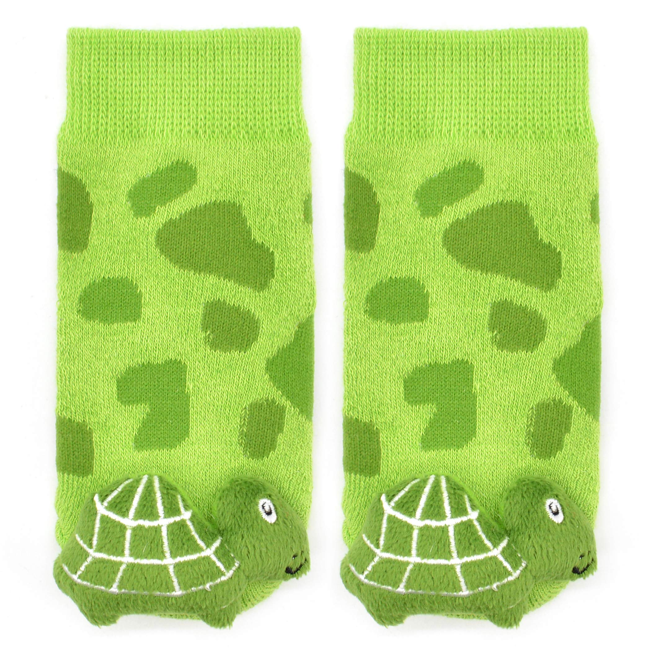 Piero Liventi Green Turtle Boogie Toes Rattle Sock, 1 Pair (1-2Y)