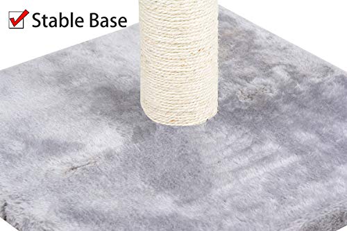 Dimaka 34" Tall Ultimate Cat Scratching Post, Extra High Posts with Natural Sisal Rope and Hanging Ball, Vertical Post Tree Scratch for Indoor Cats and Kittens (Grey)
