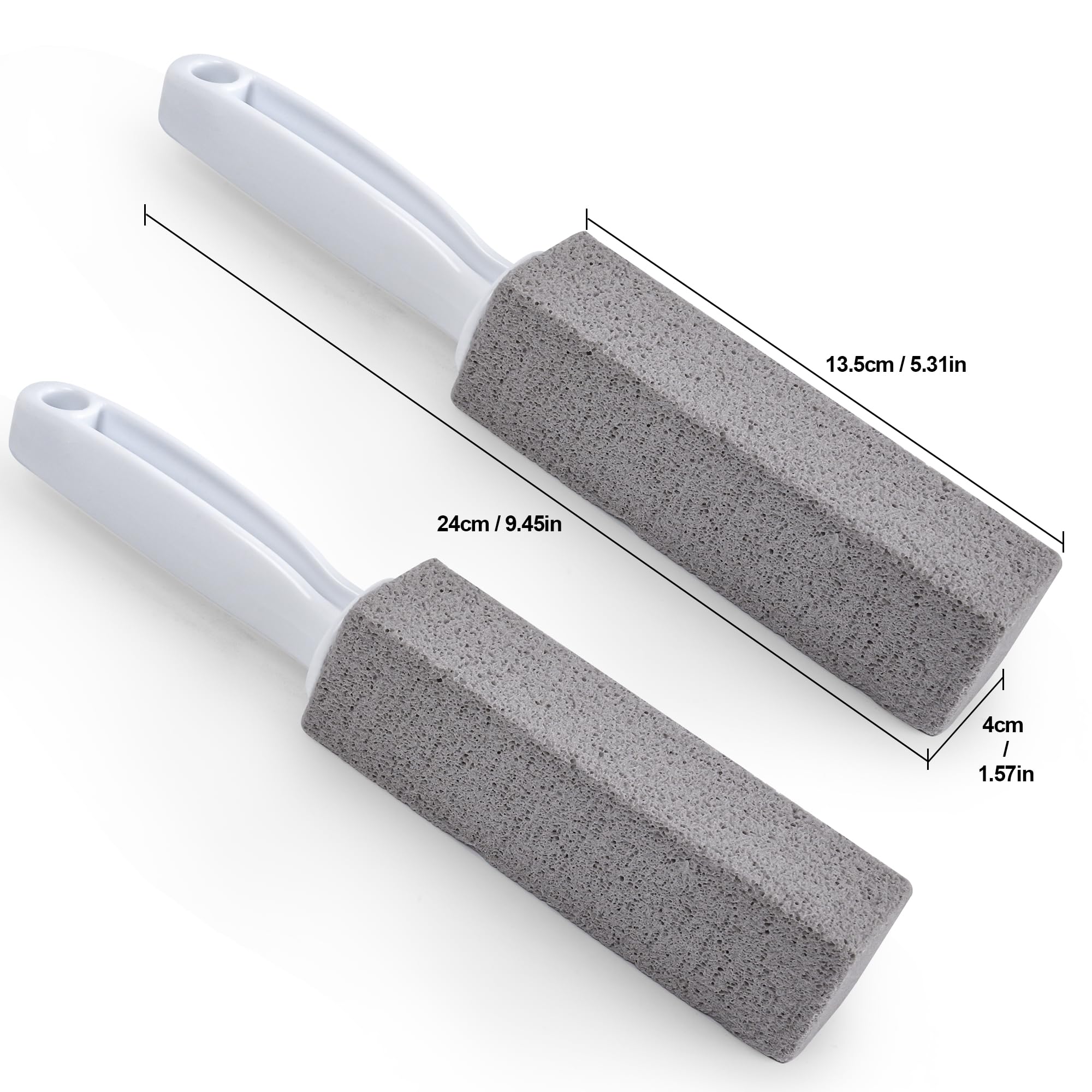 2 Pack Pumice Stone,Pumice Cleaning Stone with Handle,Pumice Stone Toilet Cleaner Tool Stain Remover for Toilet,Kitchen,Bathtubs,Pool,Bathroom,Grill,Household