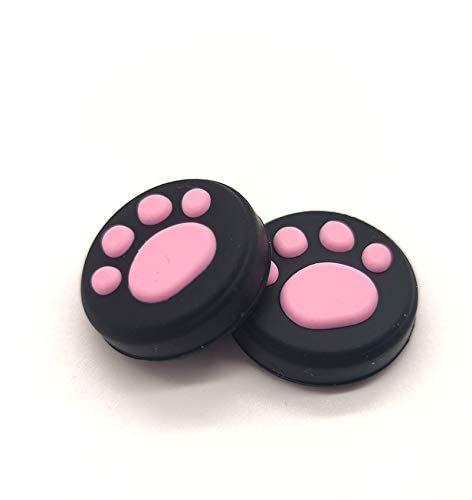 2 x Silicone Analog Controller Thumb Stick Joystick Grips Cap for Nintendo Switch NS/Switch Lite Controller Joy-Con ThumbStick Cute Cat Paw Claw (Pink)