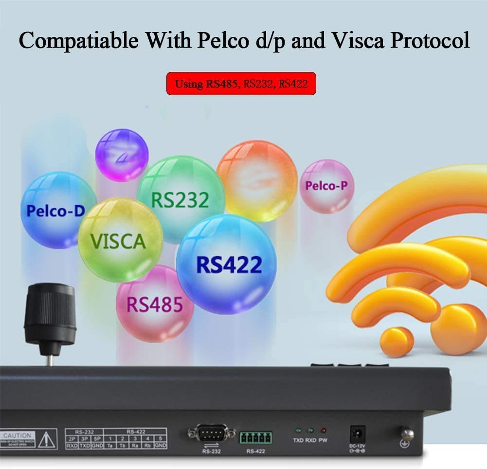 Hsility PTZ Controller with VISCA/PELCO D/P PTZ Joystick with RS485,RS442,RS232 for Video Conference Camera and PTZ Camera