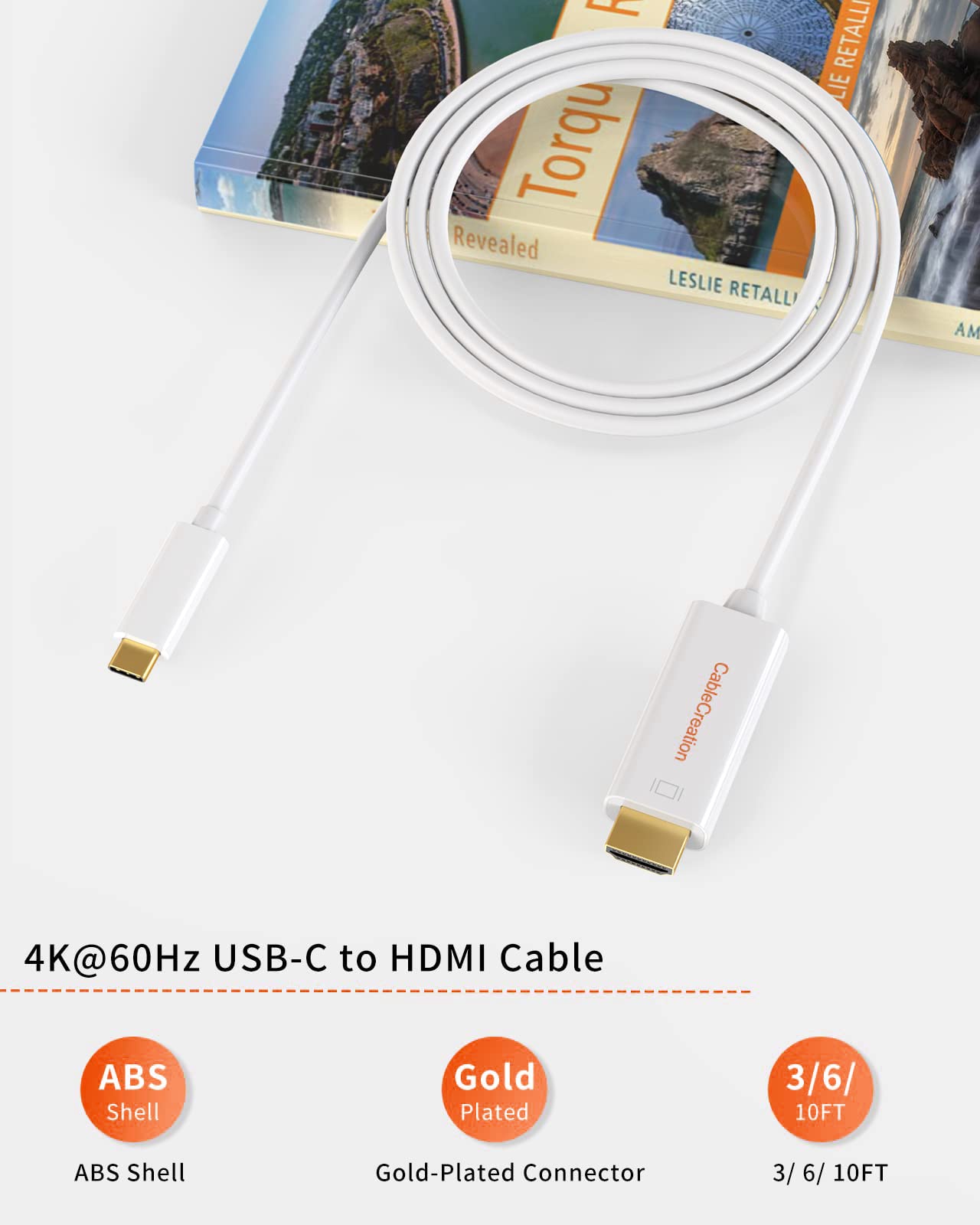 CableCreation USB C to HDMI Cable for Home Office 4K@60Hz 3FT, Type C to HDMI Thunderbolt 3 Compatible with iPhone 16 15 Pro Max Plus, MacBook Pro Air iPad Pro, XPS, Galaxy S24 Steam Deck
