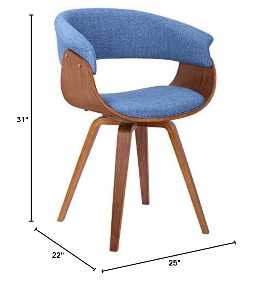 Armen Living Summer Dining Chair, Wood, Blue 22D x 25W x 31H in