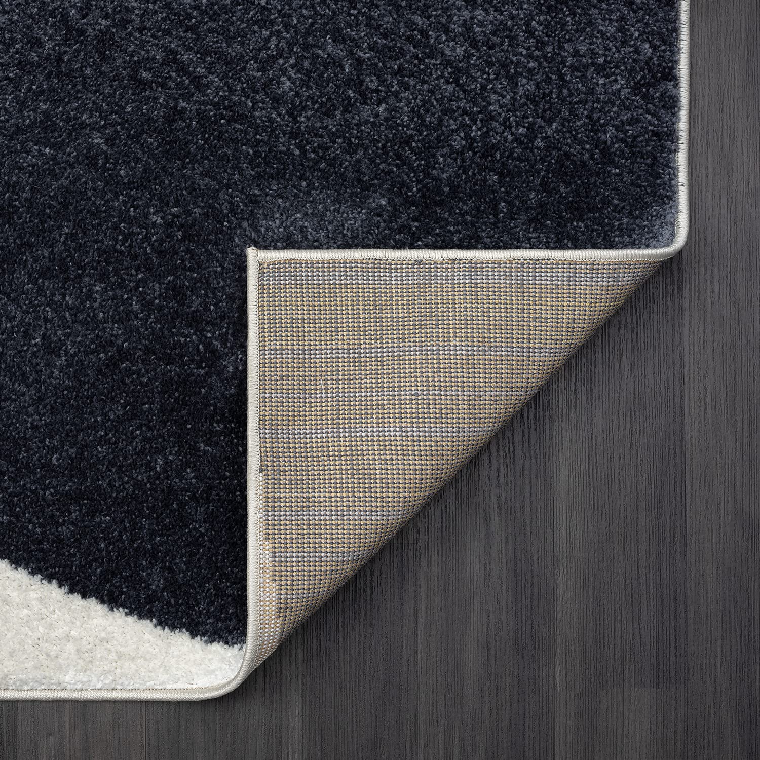 Abani Geometric Beige/Charcoal Yellow Area Rug - 8'x10' - Modern Half-Moon Design Mid-Century Deco - Easy to Clean - Durable for High Traffic Areas β Bedroom & Office - Medium Pile