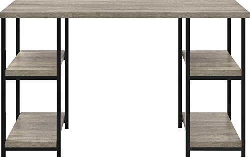 Ameriwood Home Elmwood Double Pedestal Desk, Distressed Gray Oak