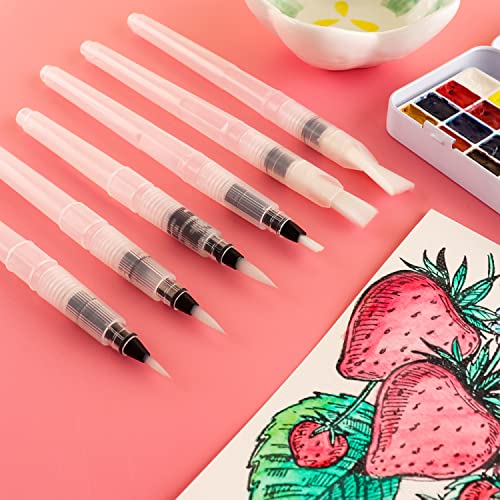 8 Pcs Alcohol Ink Blending Tool Set Including 6 Pcs Water Color Brush Pen 2Pcs Ink Air Blower for DIY Paint Tools Water Color Brush Pen Card Making Embossing Painting Rendering