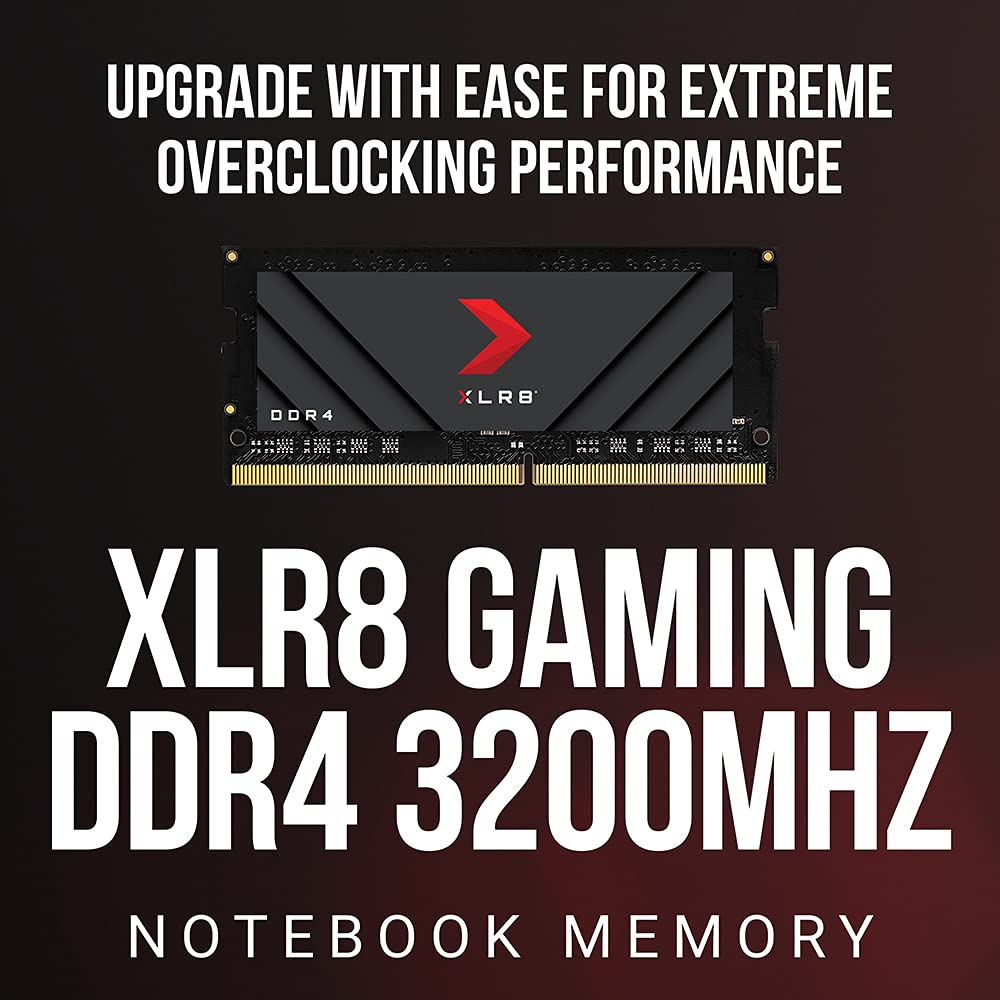 PNY XLR8 Gaming 32GB (2x16GB) DDR4 DRAM 3200MHz (PC4-25600) CL20 1.2V Dual Channel Overclocked Notebook/Laptop (SODIMM) Computer Memory Kit β MN32GK2D43200X