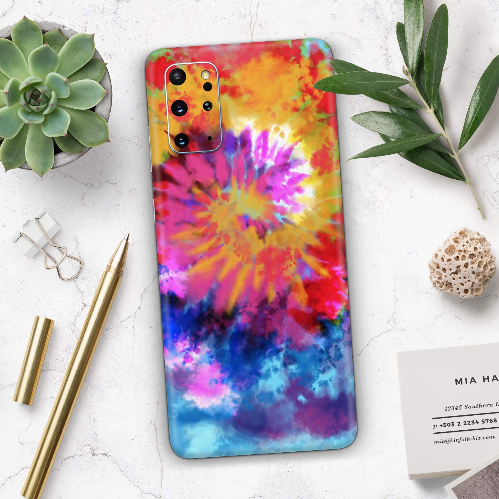 DesignSkinz Spiral Tie Dye V8 Protective Vinyl Decal Wrap Skin Cover Compatible with The Samsung Galaxy S20 (Screen Trim & Back Glass Skin)