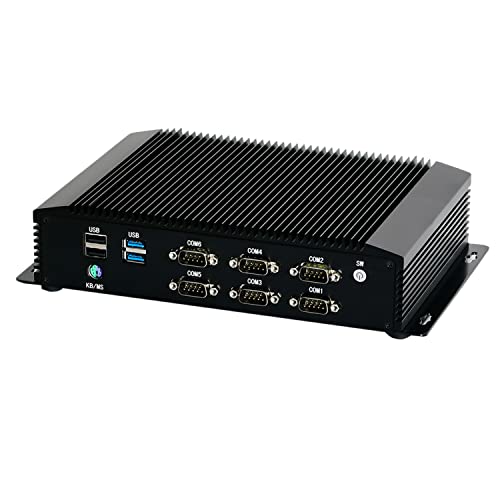 HUNSN Industrial PC, Fanless Mini Computer, Windows 11 or Linux Ubuntu, 4G, WOL, Watchdog Supported, I3 6006U 6157U, IM06, 2 x LAN, GPIO, 6 x COM RS232 422 485, 8G RAM, 128G SSD