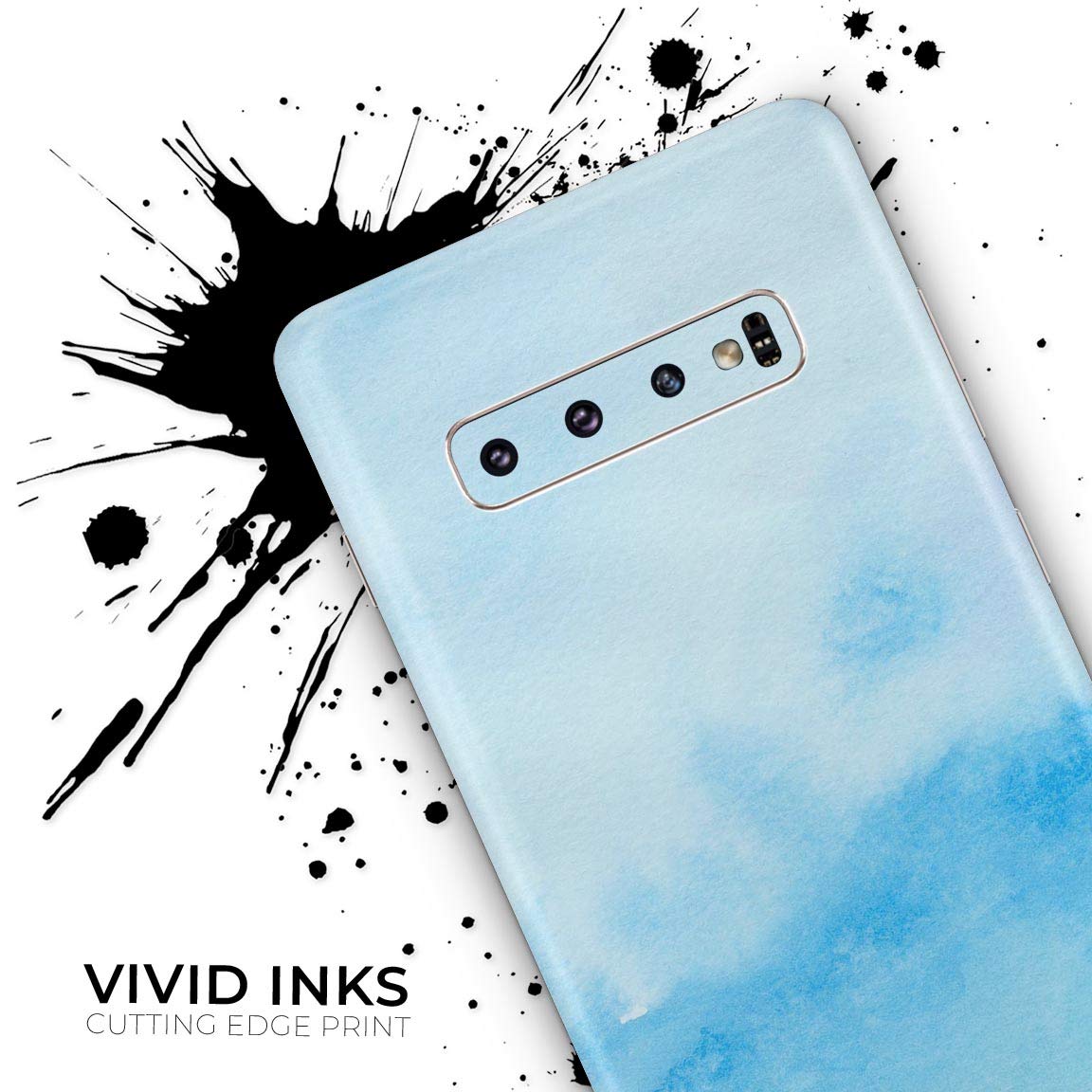 DesignSkinz Subtle Green & Blue Watercolor V2 Protective Vinyl Decal Wrap Skin Cover Compatible with The Samsung Galaxy S20 (Screen Trim & Back Glass Skin)