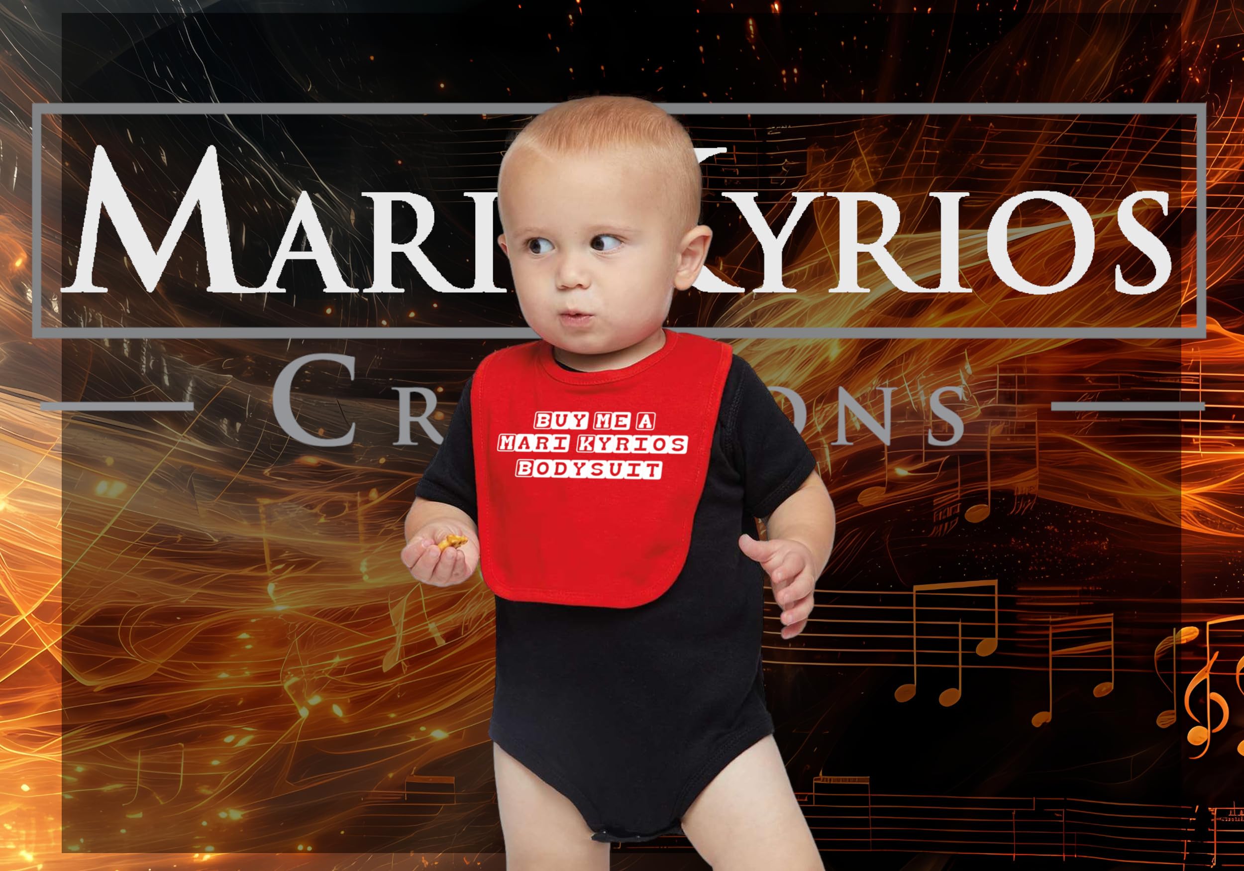 Mari Kyrios Slayer Thrash Speed Metal Rock & Roll Black One Piece Bodysuit Baby Clothes Size 6 Months