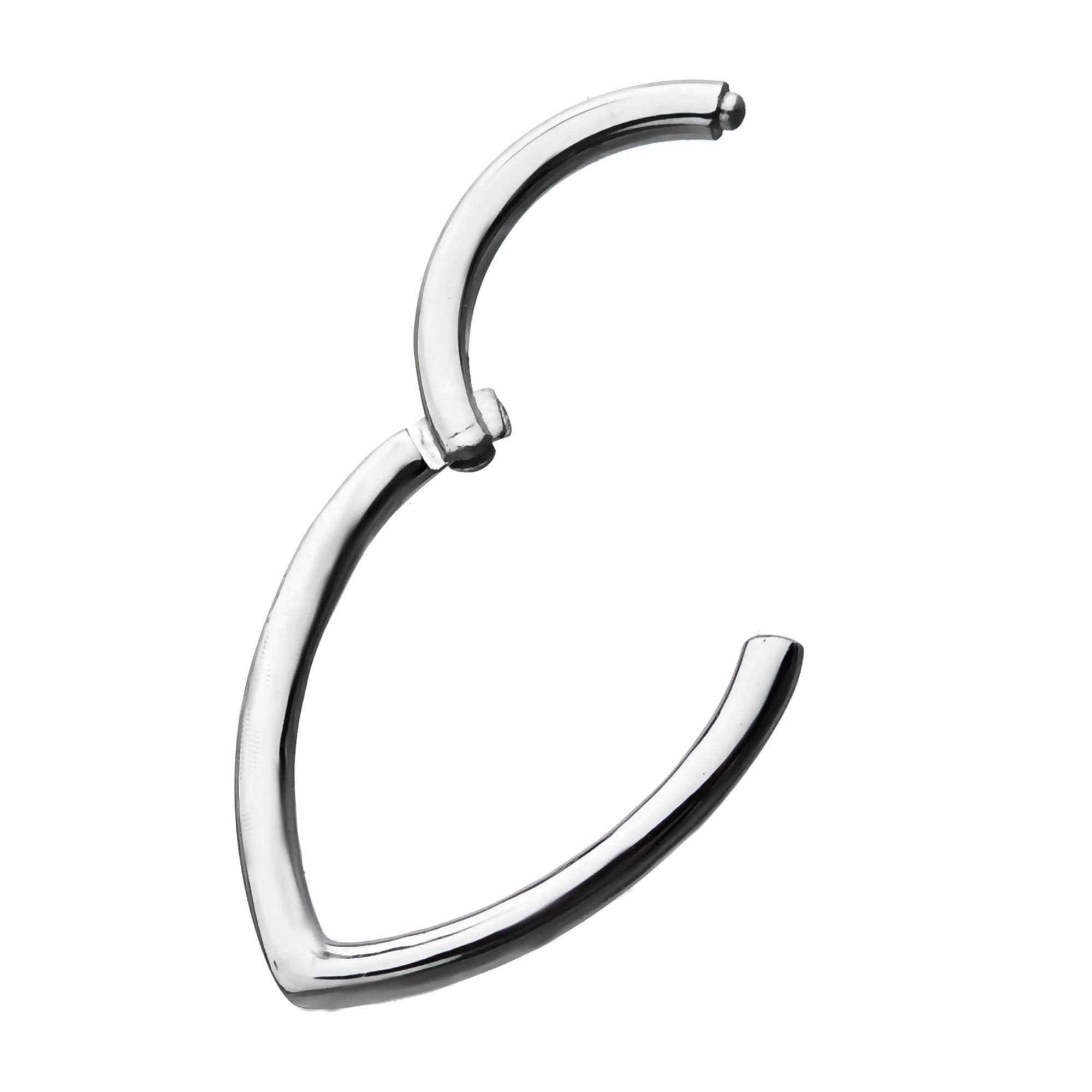 16G Tear Drop Stainless Steel Hinged Segment Ring for Septum, Lip, Eyebrow, and Ear Piercings (Steel)