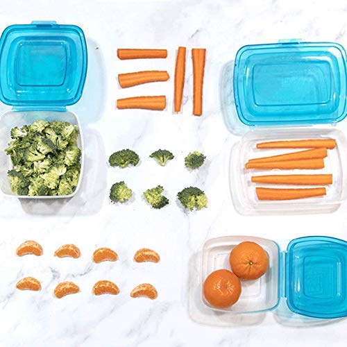 Mr. Lid Premium Attached Storage Containers | Permanently Attached Plastic Lid, Never Lose | Space Saving (7 piece set)