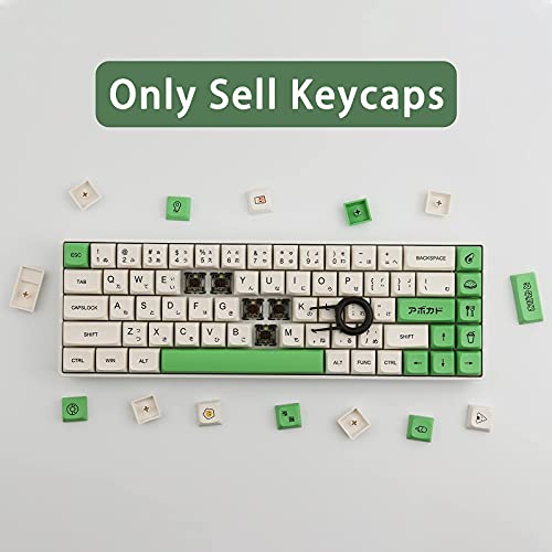 TsungUP Keycaps, 137 Keycaps PBT Keycaps Dye-Sublimation Japanese Keycaps XDA Profile For Mechanical Gaming Keyboard 61/64/68/74/84/87/96/980/104/108 (Avocado and Milk)