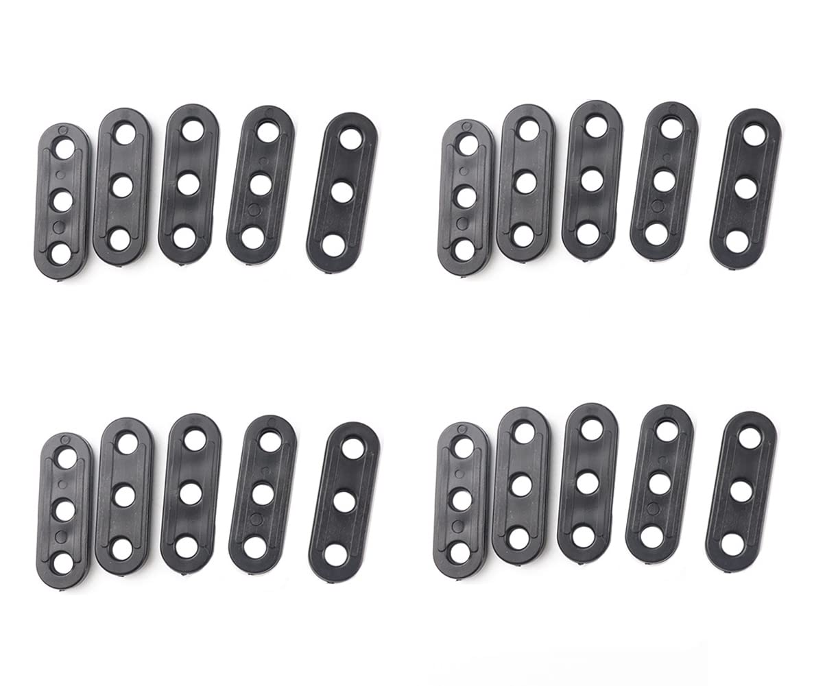 20PCS Plastic Cord Tensioners Rope Adjuster Tent Guyline Wind Rope Buckle Fastener Tightener for Outdoor Camping Hiking Picnic Backpacking