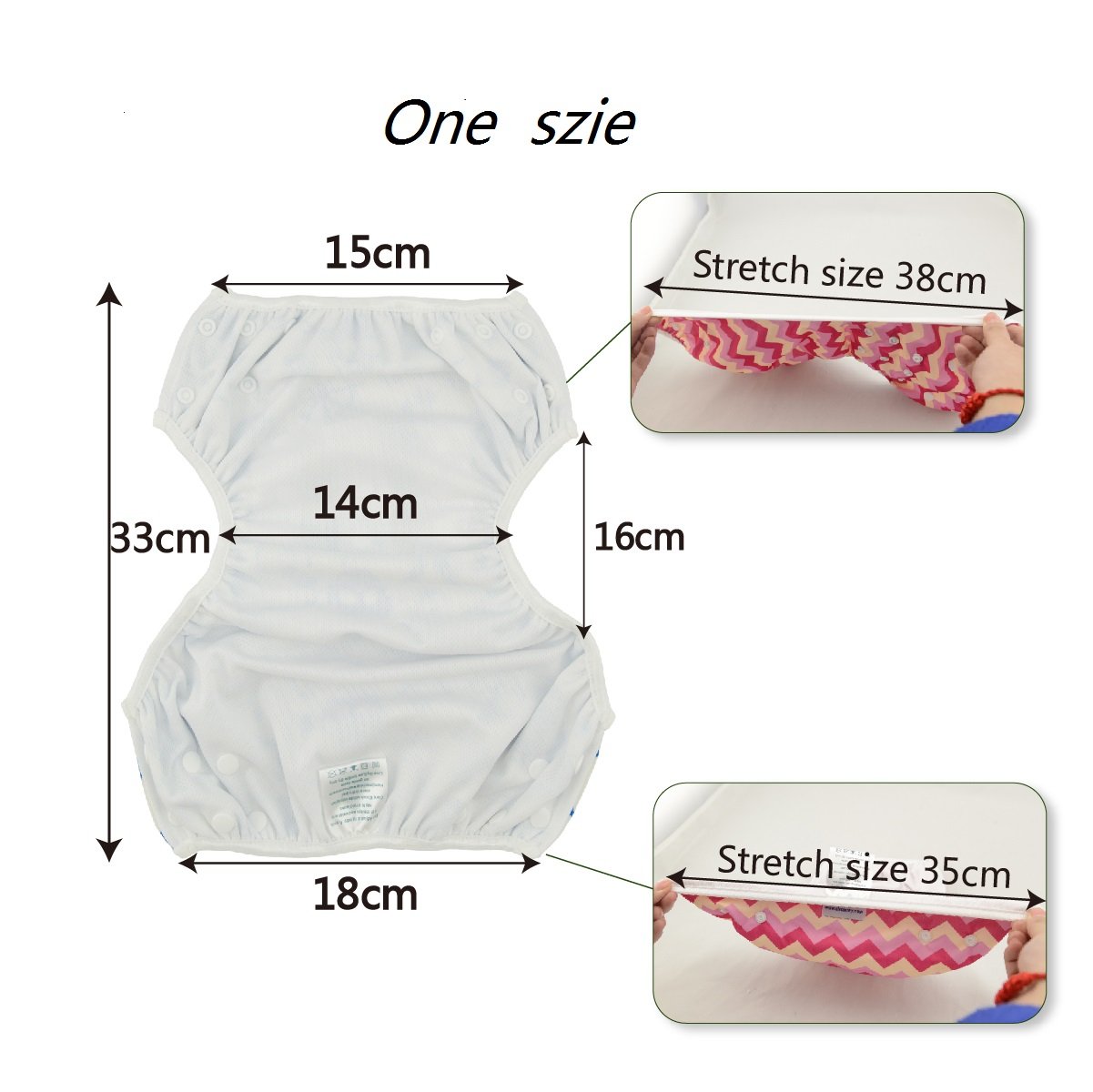 ALVABABY Swim Diapers 2pcs Reusable Adjustable & Washalbe for Boys & Girls 0-2 Years Baby Boy DYK13-14