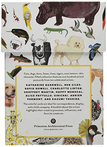 Animal Box: 100 Postcards by 10 Artists (100 postcards of cats, dogs, hens, foxes, lions, tigers and other creatures, 100 designs in a keepsake box)