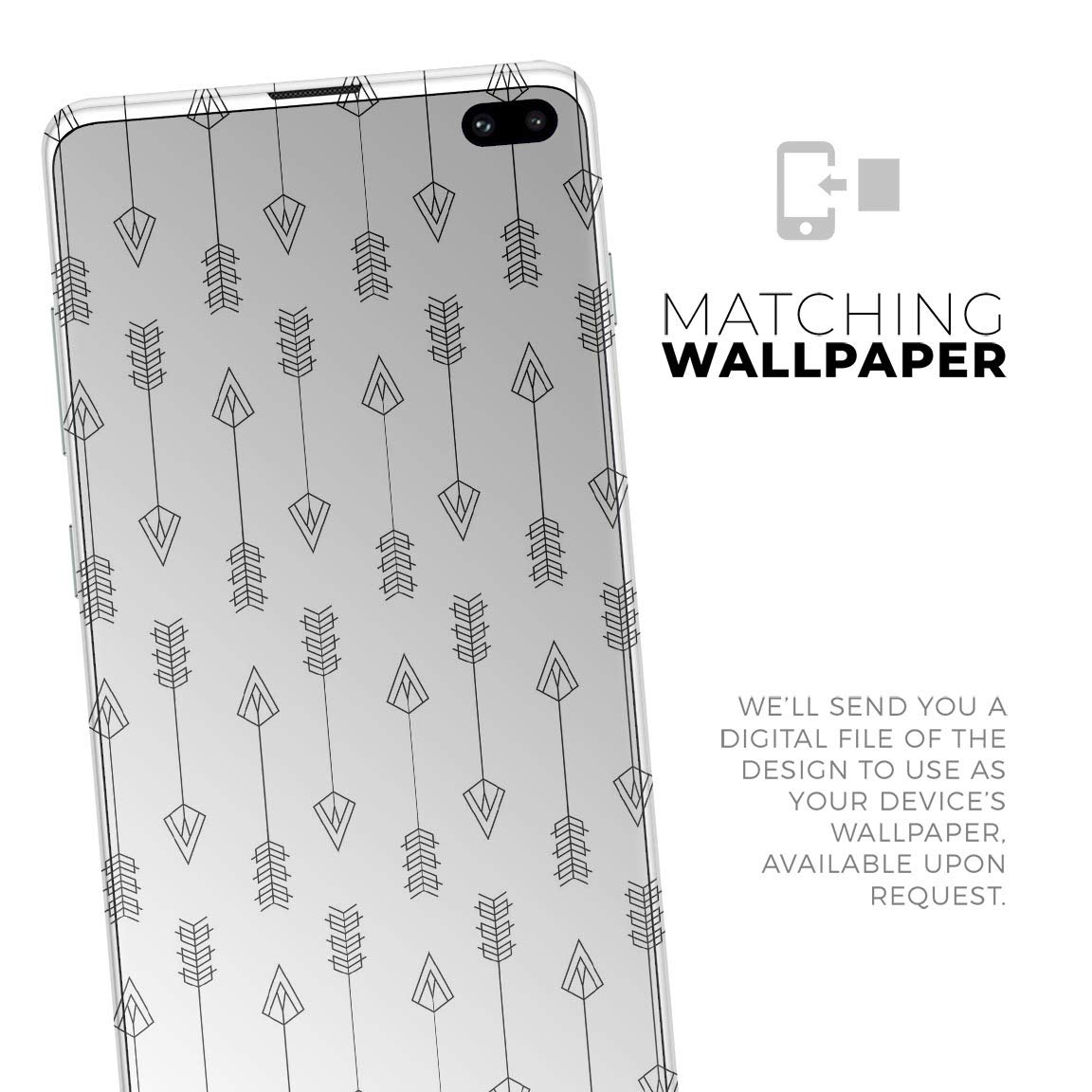 DesignSkinz Vertical Acsending Arrows Protective Vinyl Decal Wrap Skin Cover Compatible with The Samsung Galaxy S20 (Screen Trim & Back Glass Skin)