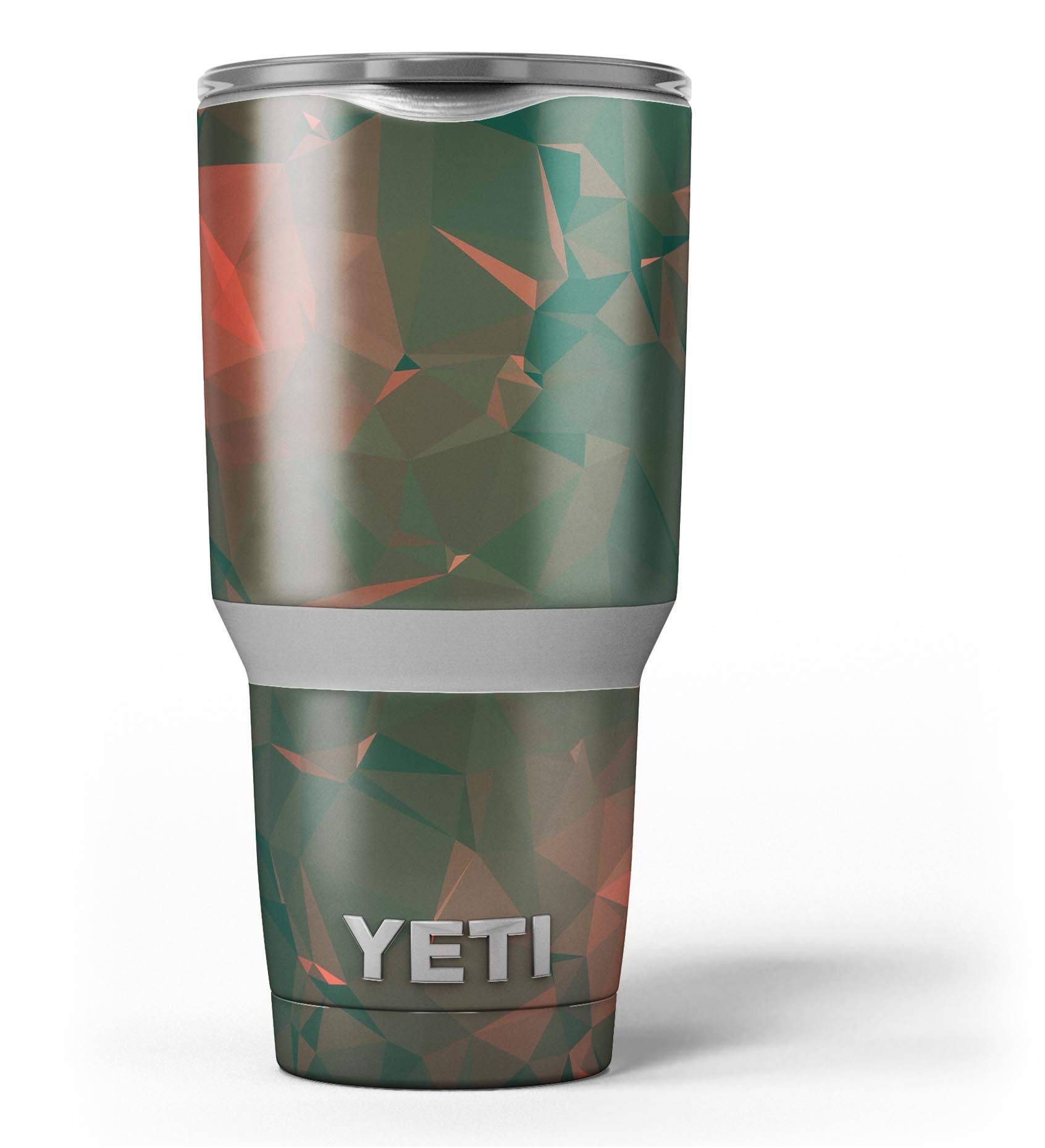 Design Skinz Green Geometric V10 - Skin Decal Vinyl Wrap Kit Compatible with The Yeti Rambler Cooler Tumbler Cups