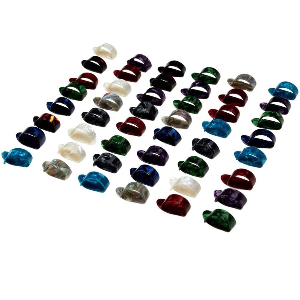 48 Pieces Thumb Finger Picks, Medium, Flat Thumbpicks Celluloid Guitar Thumb Picks for Acoustic Guitar (XG-03)