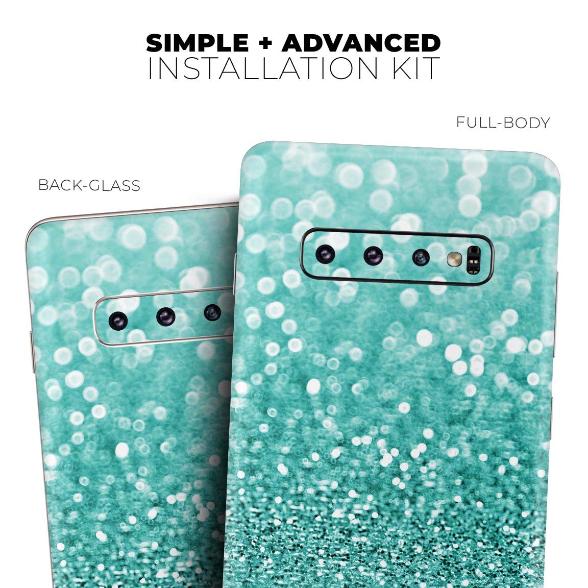 DesignSkinz Turquoise Unfocused Glimmer Protective Vinyl Decal Wrap Skin Cover Compatible with The Samsung Galaxy S20 (Screen Trim & Back Glass Skin)