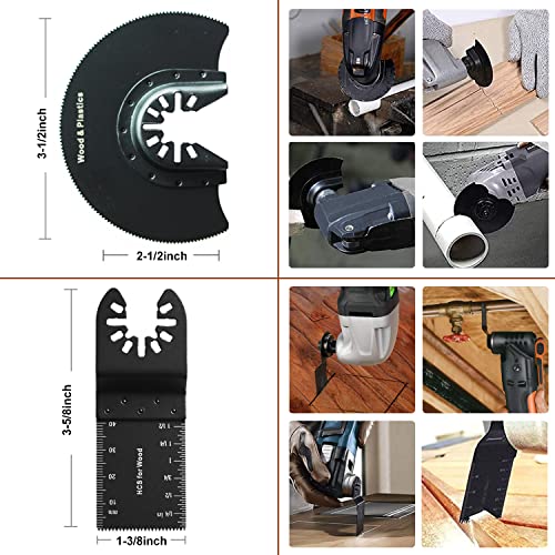 33 Pack Sawblaz Universal oscillating Tool Blades Wood Plastics Soft Metal Oscillating Saw Blades Quick Release Multitool Blades Fit Dewalt Rockwell Royobi Millwaukee Porter Cable Rigid Craftsman