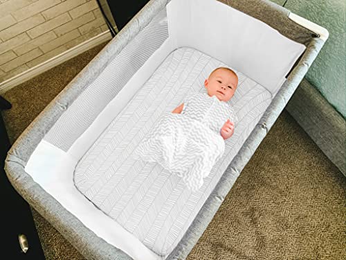 Bassinet Bed Sheets – Premium Bassinet Fitted Sheets 4 Pack – 100% Jersey Knit Cotton Cradle Sheets – Bassinet Bedding for Standard Size Oval or Halo Bassinet Pads – Bassinet Sheet for Boy & Girl
