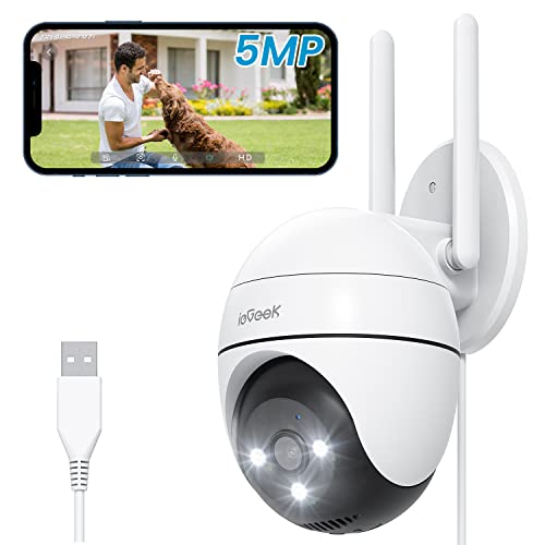ieGeek Security Camera Outdoor with Spotlight 1080P HD Full Color Night Vision Video Surveillance Camera, Wireless WiFi Smart Home Cameras 360Β°PTZ with Motion Detection, Alerts, 2 Way Audio, IP65β¦