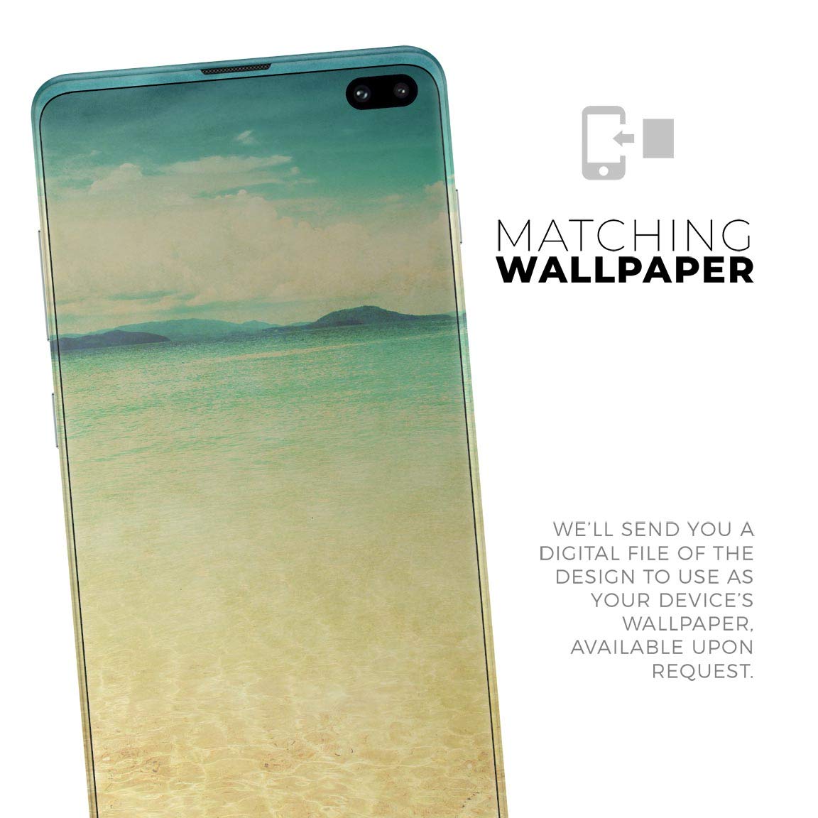 DesignSkinz Vintage Vibrant Beach Scene Protective Vinyl Decal Wrap Skin Cover Compatible with The Samsung Galaxy S20 (Screen Trim & Back Glass Skin)