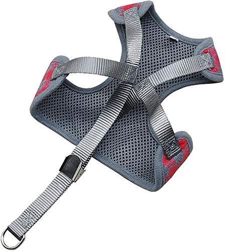 Pet Harness and Leash Set for Walking Small Cat and Dog Harness, Escape Proof Soft Vest Harnesses with Bell Bow, Easy Control Breathable Pet Safety Jacket & 1 Metal Leash Ring