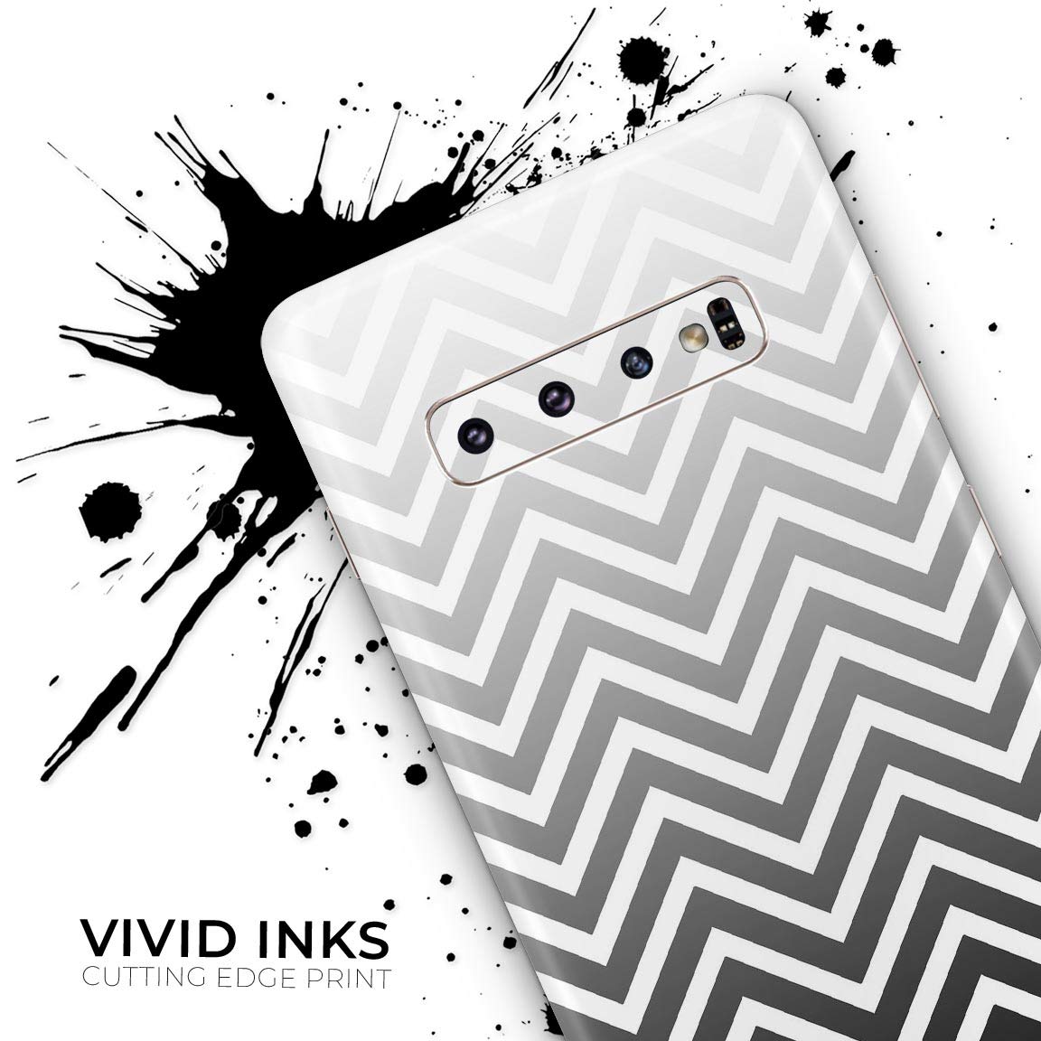 DesignSkinz White & Gradient Sharp Chevron Protective Vinyl Decal Wrap Skin Cover Compatible with The Samsung Galaxy S20 (Screen Trim & Back Glass Skin)
