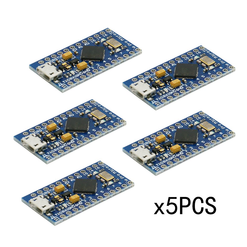 Ardest Pro Micro for Arduino Leonardo Chromebook Deployments ATmega32U4 5V/16MHz Module Board with 2 Row pin Header Replace ATmega328 Arduino Pro Mini(Pack of 5)