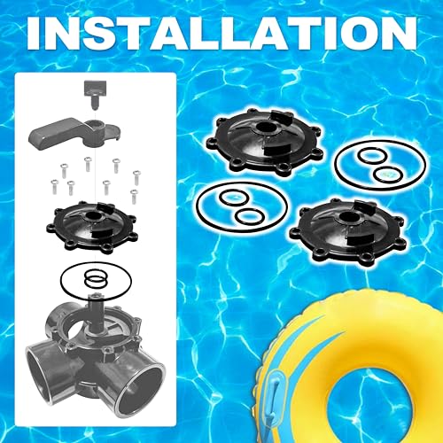 4606 Valve Cover/Cap with 1132+ O-ring and R0487100 Shaft O-ring Compatible with Zodiac Jandy Black/Gray 2-Way/3-Way Neverlube Valves, 2-Port/3-Port (2 Pack)
