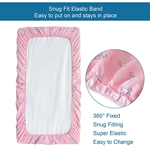 Bassinet Sheets 2 Pack, Bassinet Sheet Ultra Soft, Bassinet Sheets for Baby Girl Universal Fit for Rectangle, Oval, Hourglass Bassinet Pad/Mattress, Pink