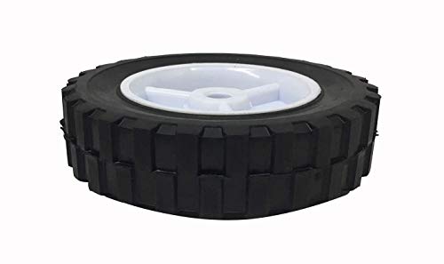 2 Pack - 6" x 1.5" Solid Rubber Flat Free Tire Hand Truck Plastic Wheel - β 1/2" Axle Hole - 70 lbs Capacity