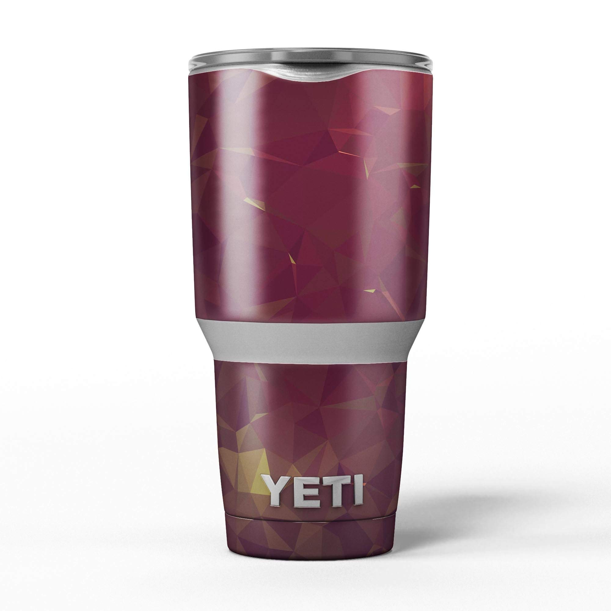 Design Skinz Red Geometric V13 - Skin Decal Vinyl Wrap Kit Compatible with The Yeti Rambler Cooler Tumbler Cups