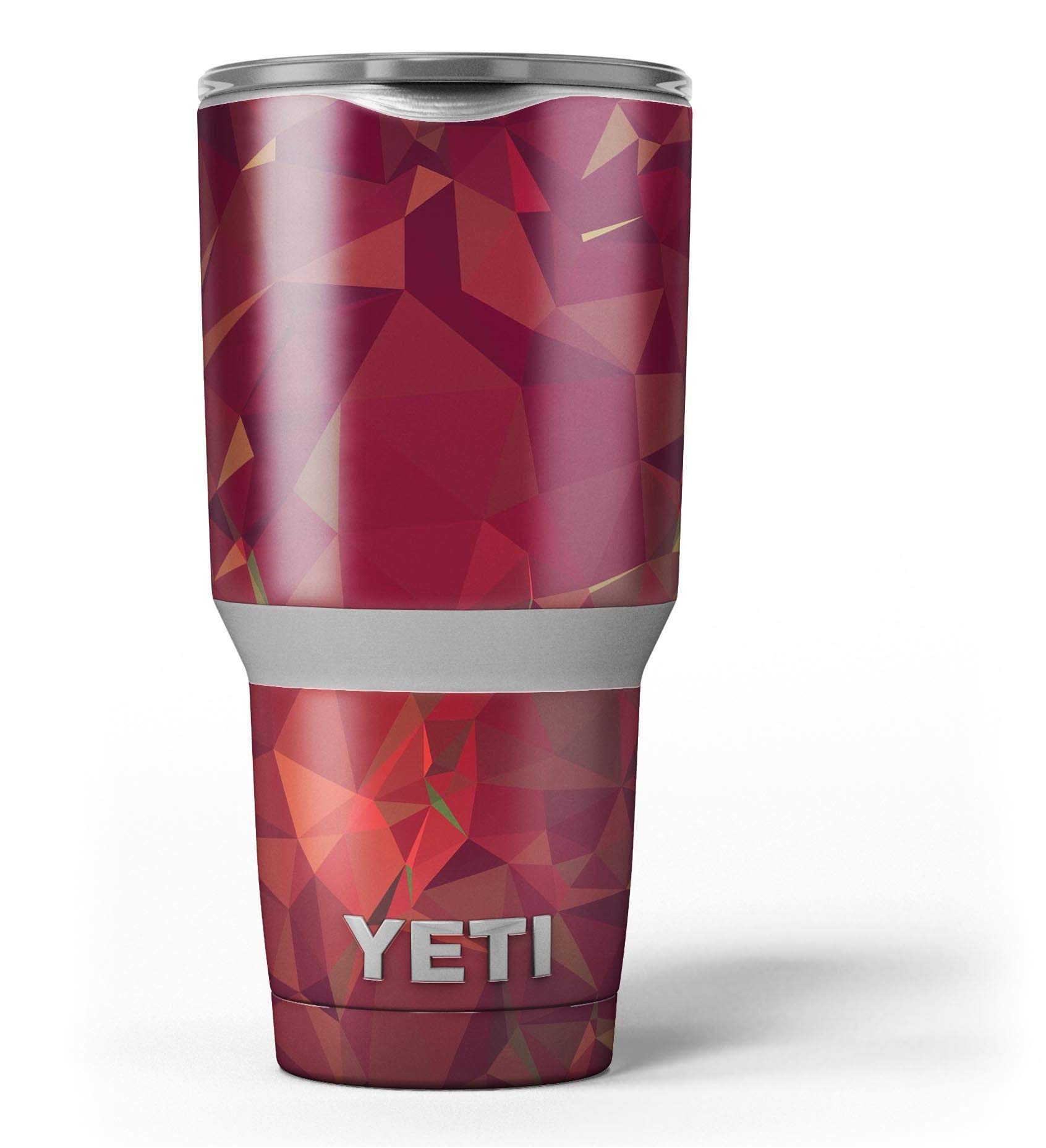 Design Skinz Red Geometric V2 - Skin Decal Vinyl Wrap Kit Compatible with The Yeti Rambler Cooler Tumbler Cups