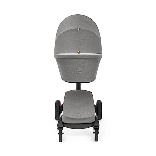 Stokke Xplory X Carry Cot, Modern Grey - Detachable Cot for Xplory X Stroller - Soft Interior Lining & Breathable Mattress - with Removable Wind Cover & Two Easy-Access Pockets