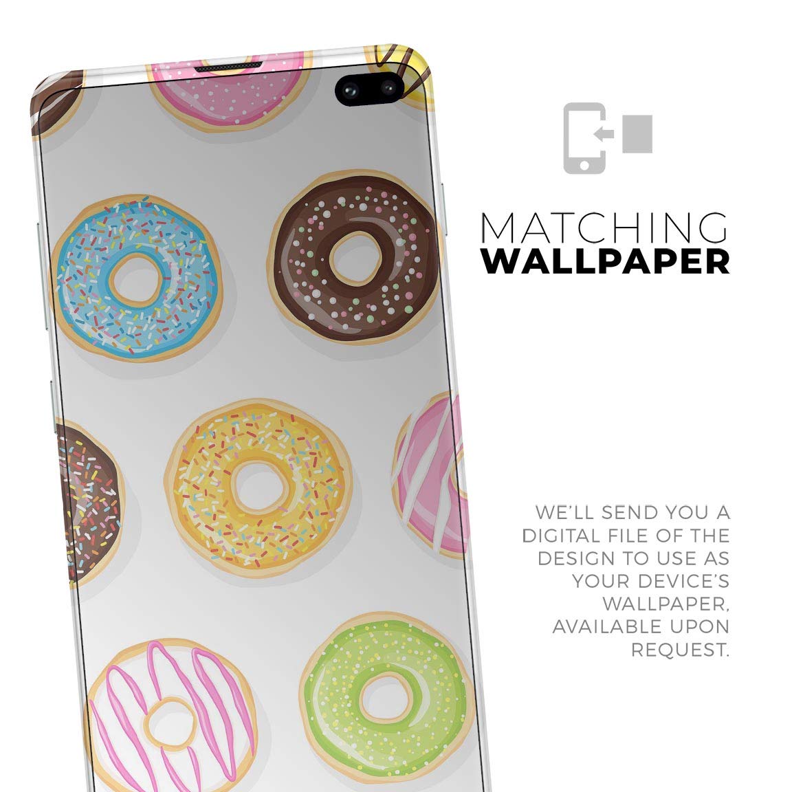DesignSkinz Yummy Colored Donuts Protective Vinyl Decal Wrap Skin Cover Compatible with The Samsung Galaxy S20 (Screen Trim & Back Glass Skin)