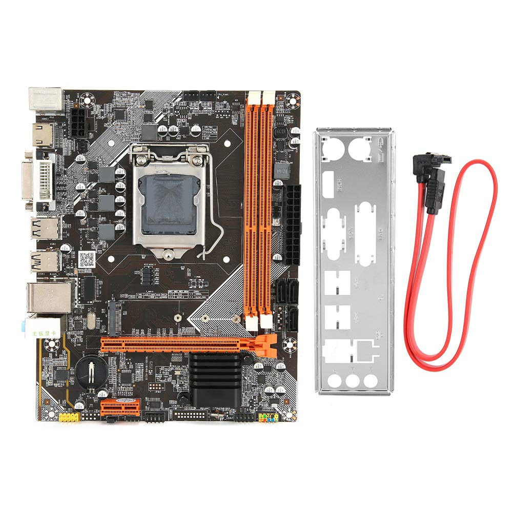 Desktop Computer Motherboard, DDR3 1066/1333/1600MHz LGA 1155 PC Main Board Support NVME+NGFF Dual Mode Hard Disk+SATA, 6‑Channel Sound Card
